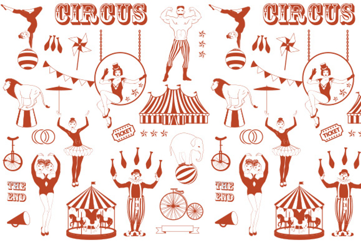 Circus pattern, a Pattern Graphic by Moloko88