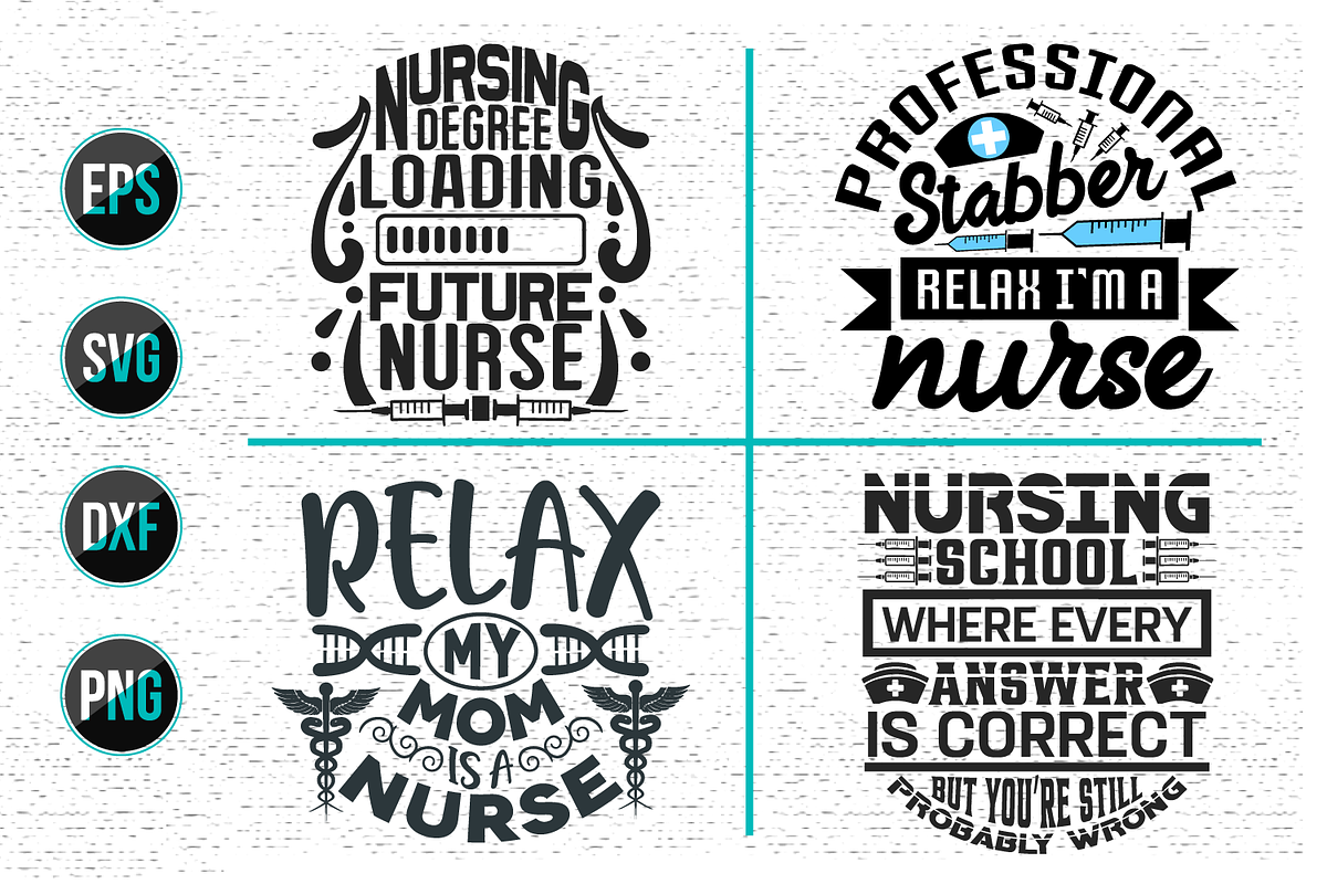 Nurse typographic slogan design
