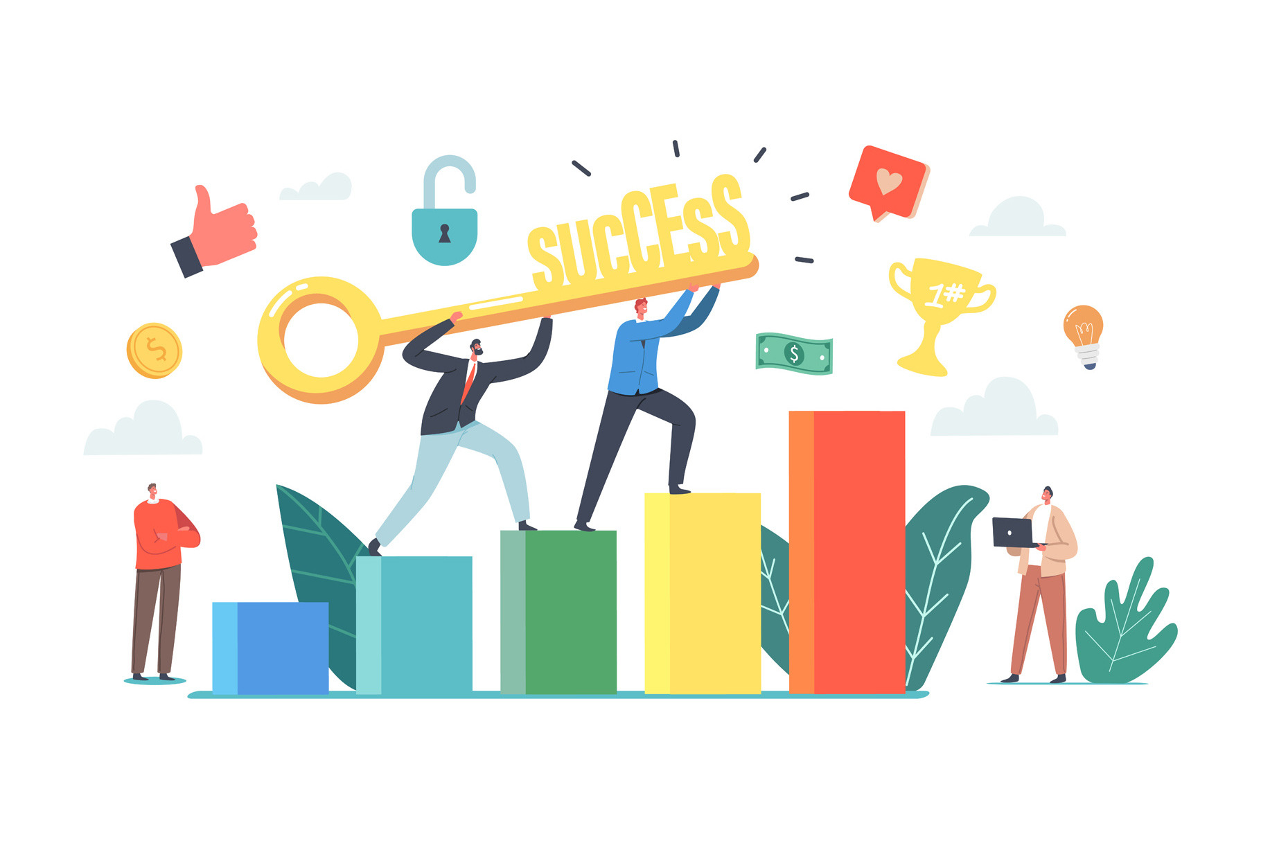 Key to Success, Challenge, a Person Illustration by Double Bubble ...