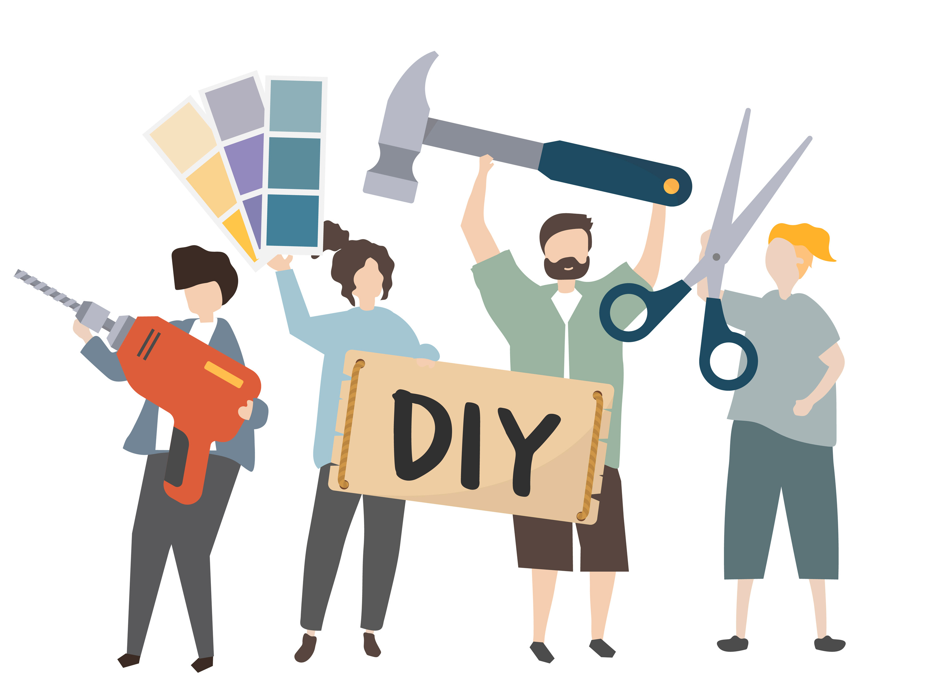 People holding DIY design equipment, a Background Graphic by rawpixel ...