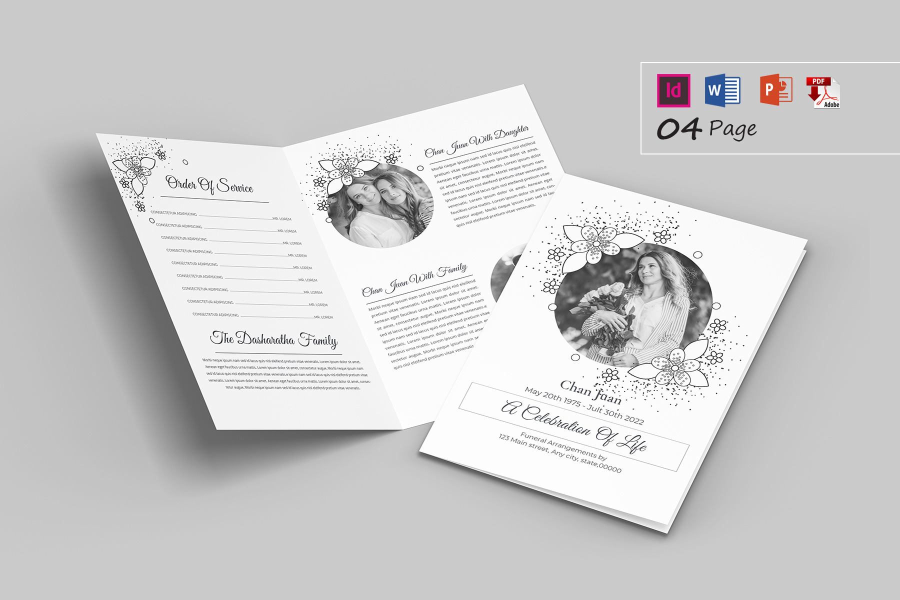 Funeral Program Template, a Brochure Template by obidullah_01