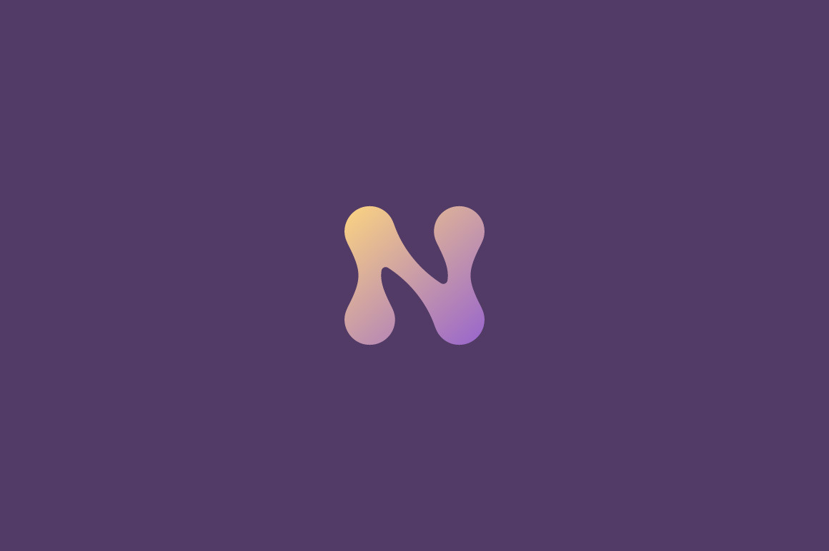 Letter N logo. App, tech, drop sign. | Branding & Logo Templates ...