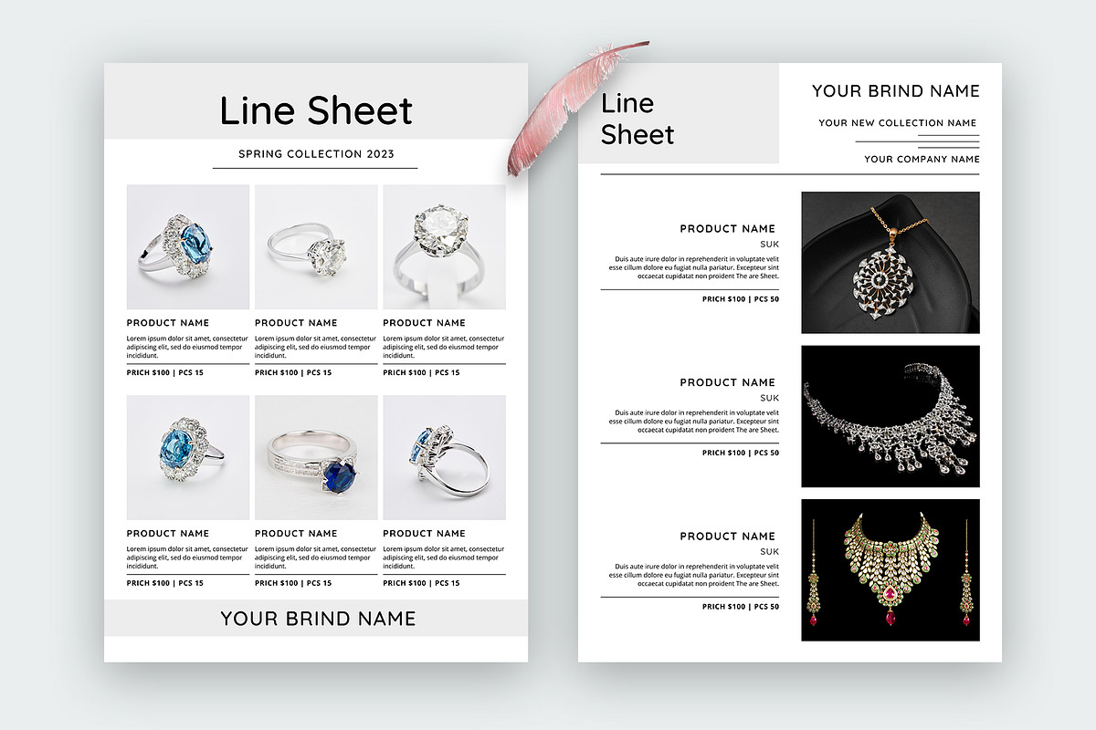 Line Sheet For Wholesale Template, a Stationery Template by Design Zone
