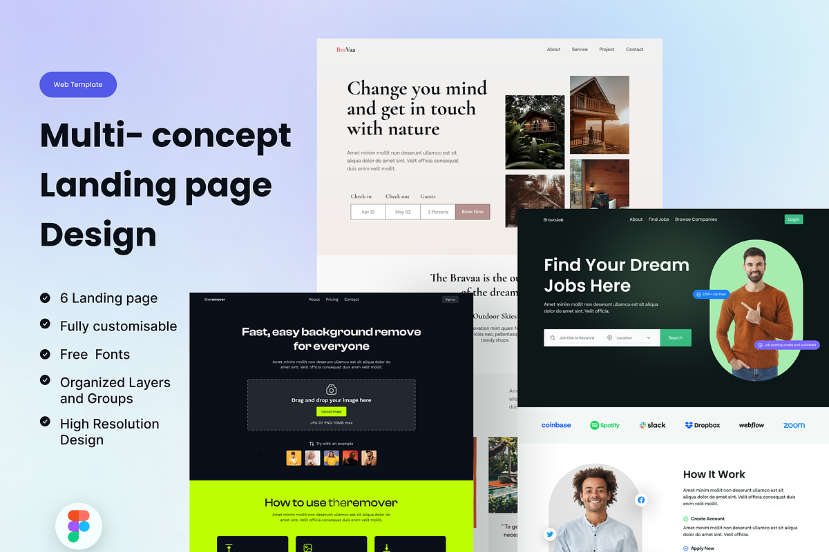 Multi concept landing page, a Landing Page Template by Ahmed Rubel