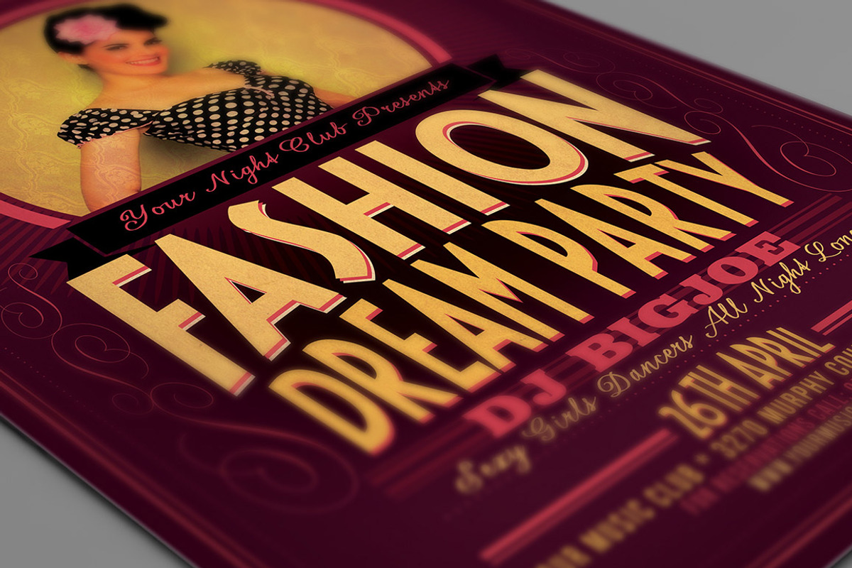 Fancy Retro Flyer Template, a Flyer Template by JumboDesign | Creative ...