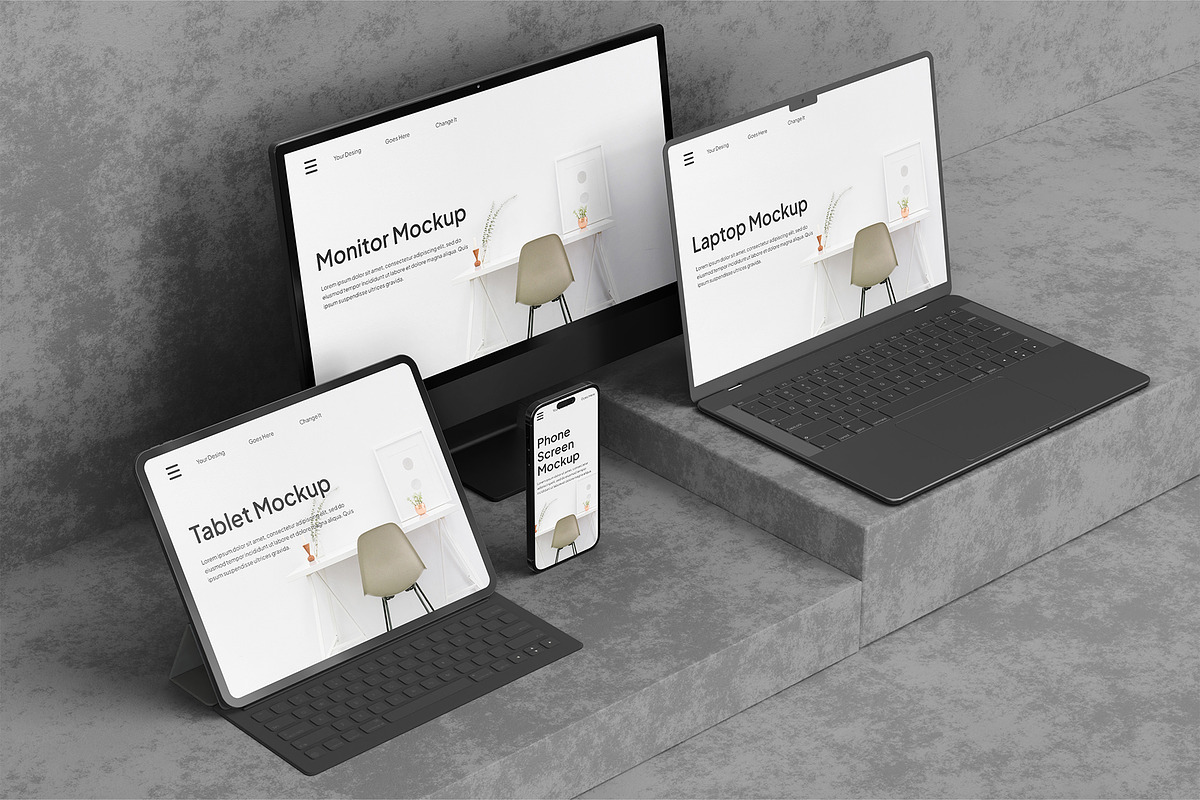 Responsive Devices Mockup Kit, a Device Mockup by Eka Restu D. Putra