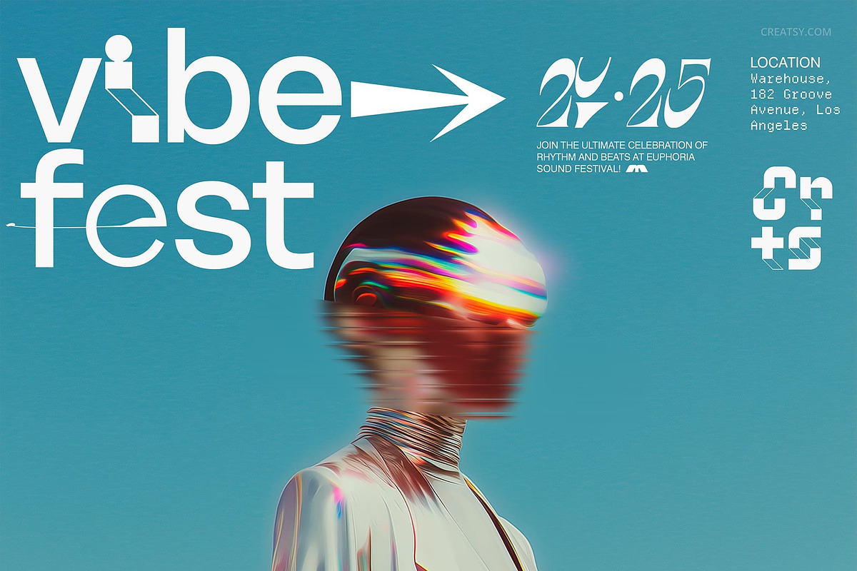 Chrome Pulse Poster Template, a Poster Template by creatsy5