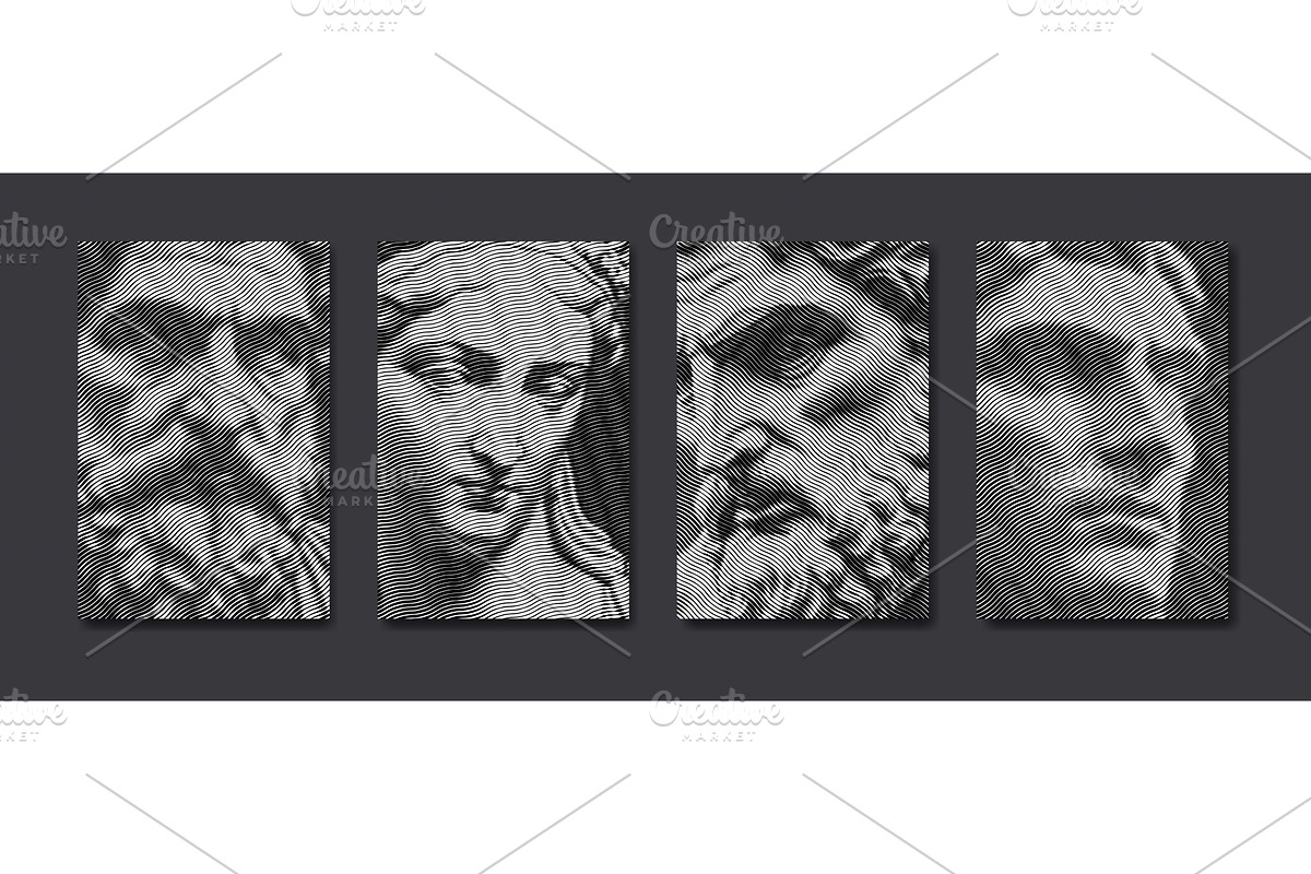 Antique greek statues in engraved, a Texture Graphic by Simple Patterns