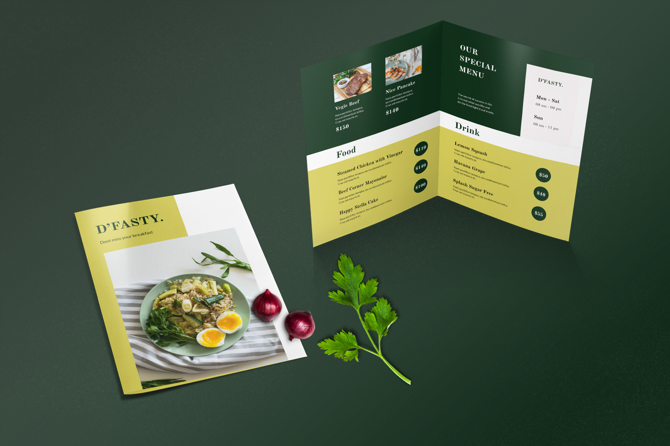 Bifold Restaurant Menu Template, a Flyer Template by TMint Play ...