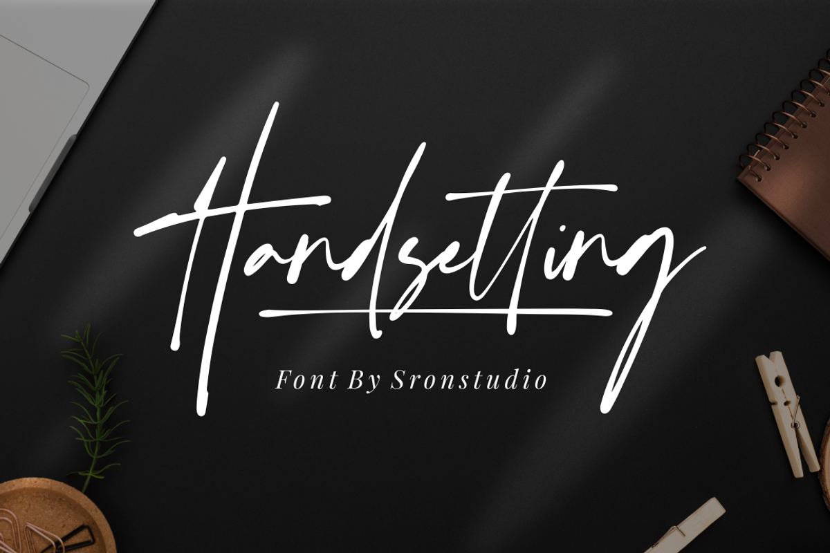 Handsetting - Modern Signature, a Script Font by Sronstudio