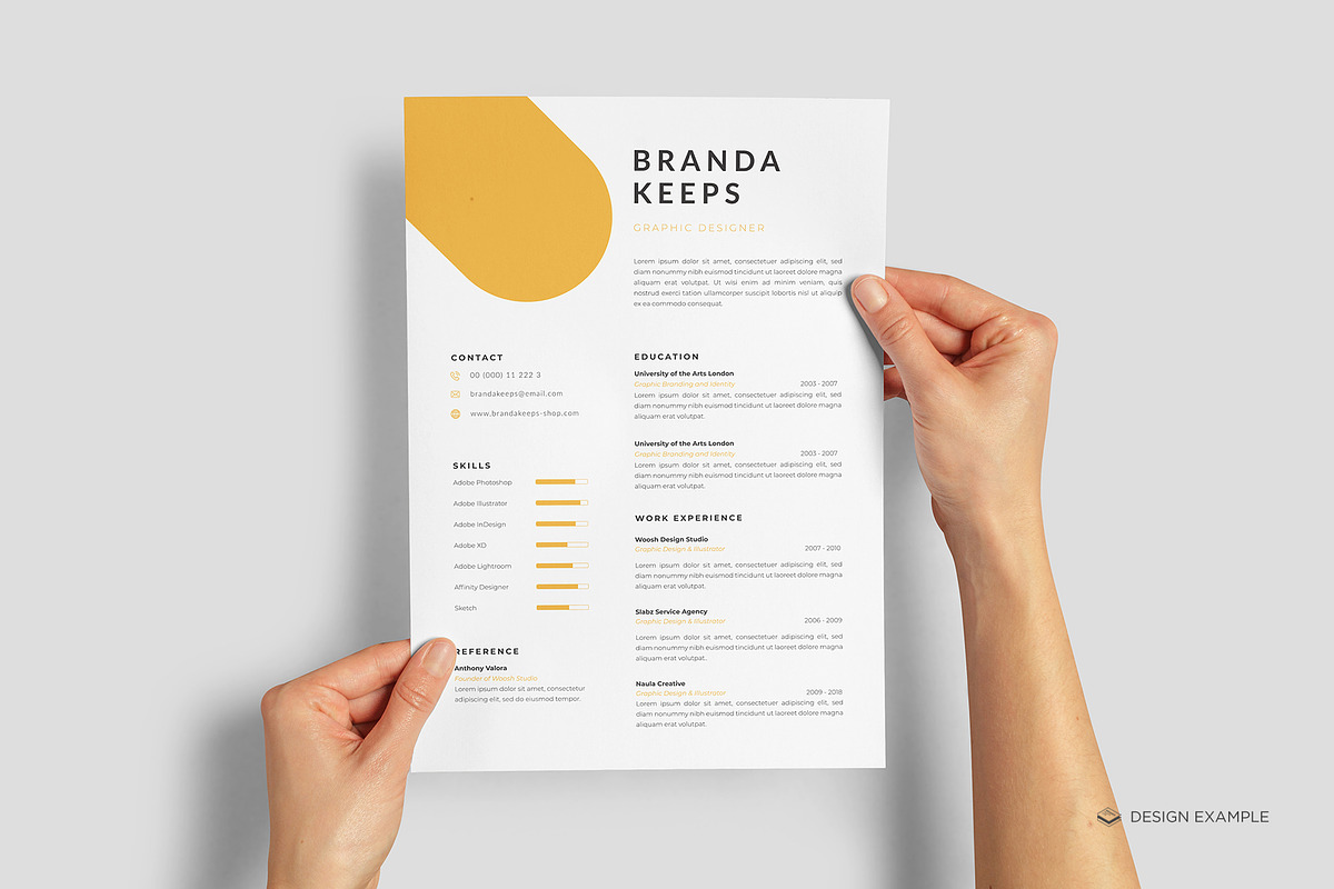A4 Paper in Hands Mock-up, a Print Template by Branda Keeps
