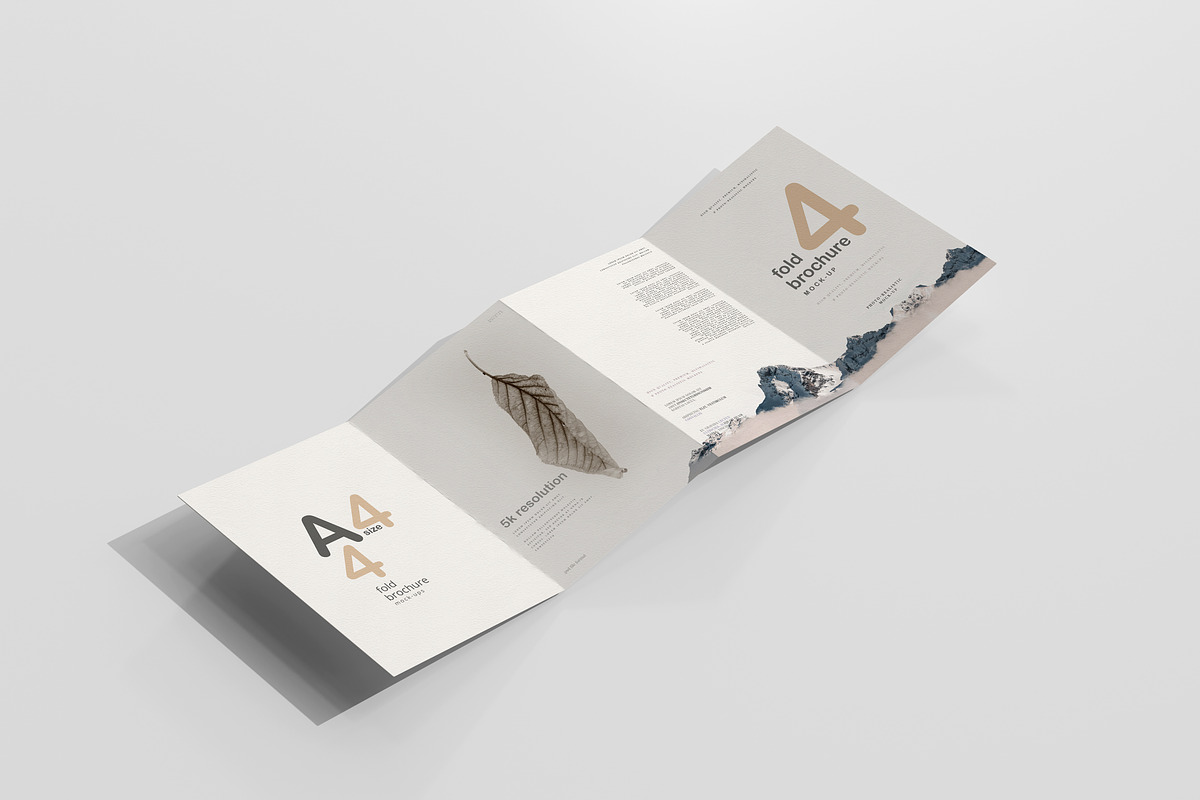 A4 Size Four Fold Brochure Mockup, a Print Template by pmvch