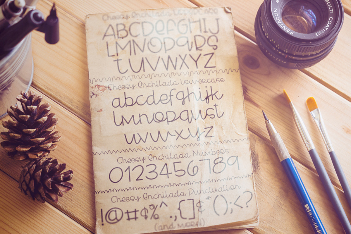 Cheesy Enchilada Font Duo, a Handwritten Font by Groovy Fonts by Mindy
