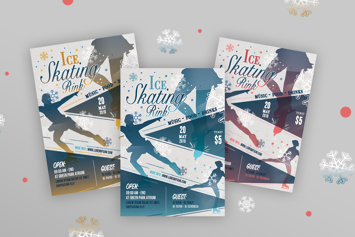Ice Skating Rink Flyer, a Flyer Template by tanamtumbuh | Creative Market