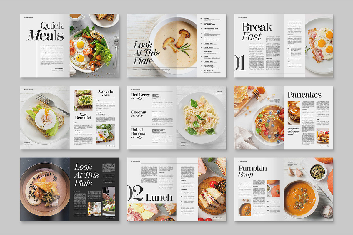 Food Magazine Template, a Magazine Template by BrandPacks
