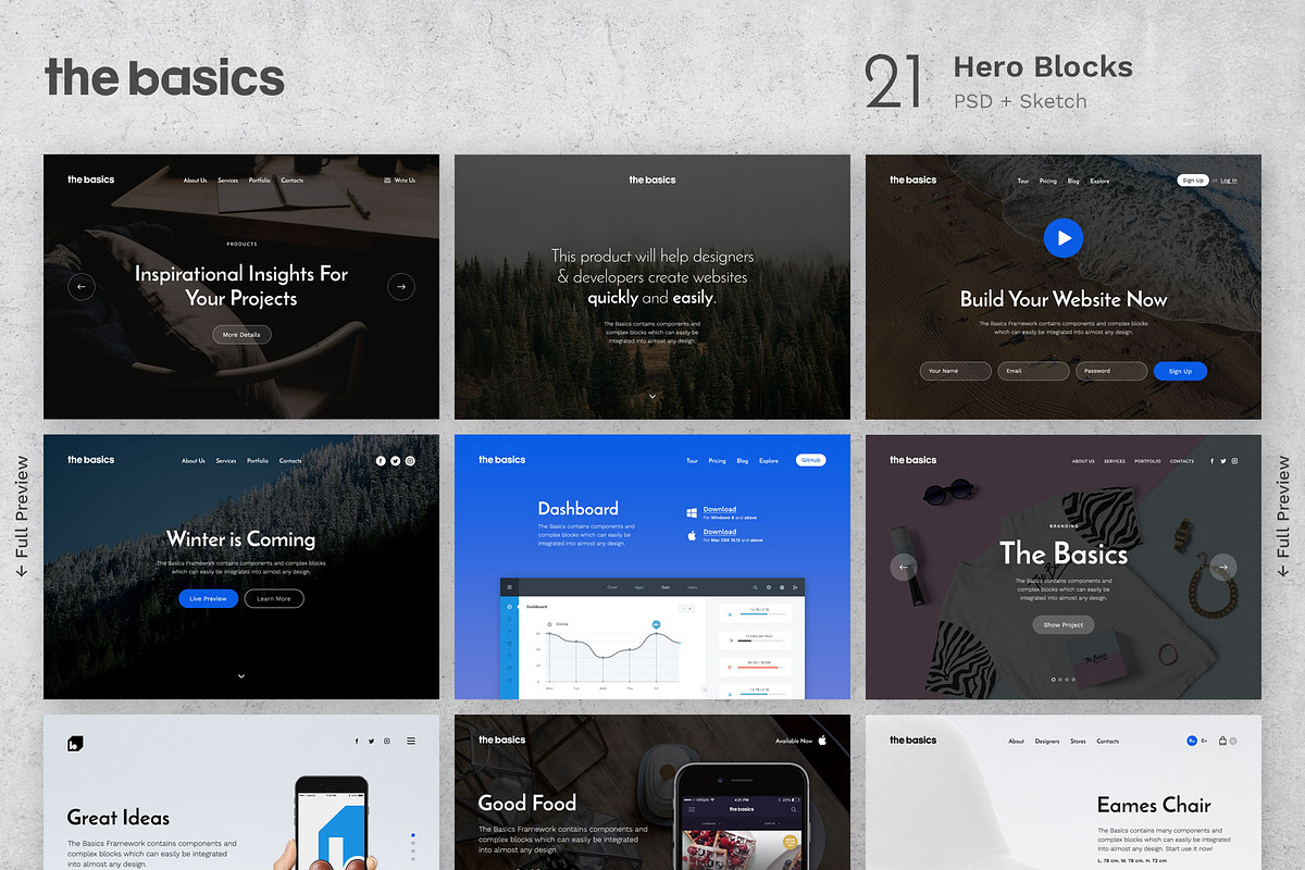 Download The Basics Web UI Kit | Creative Market