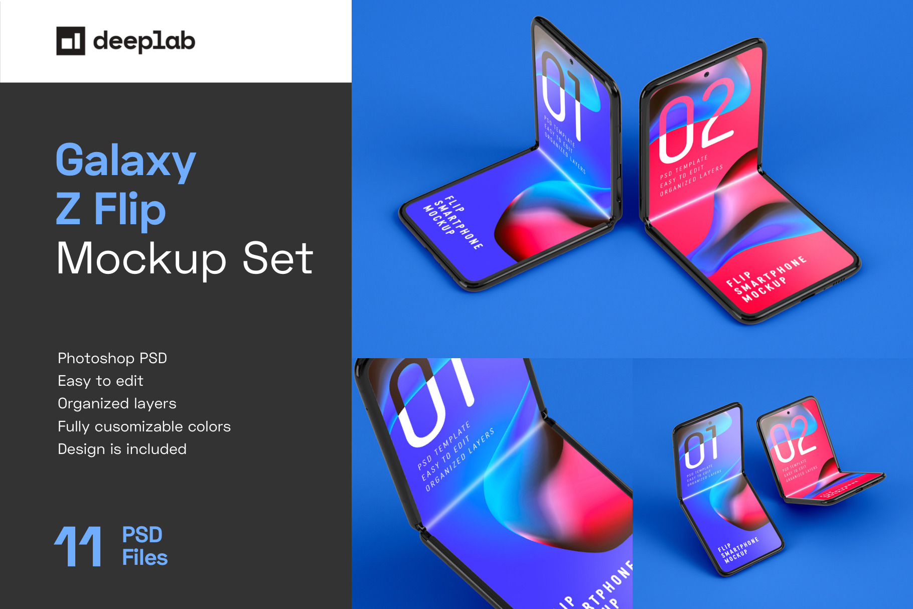 Galaxy Z Flip Mockup | Folding Phone, a Device Mockup by Deeplab