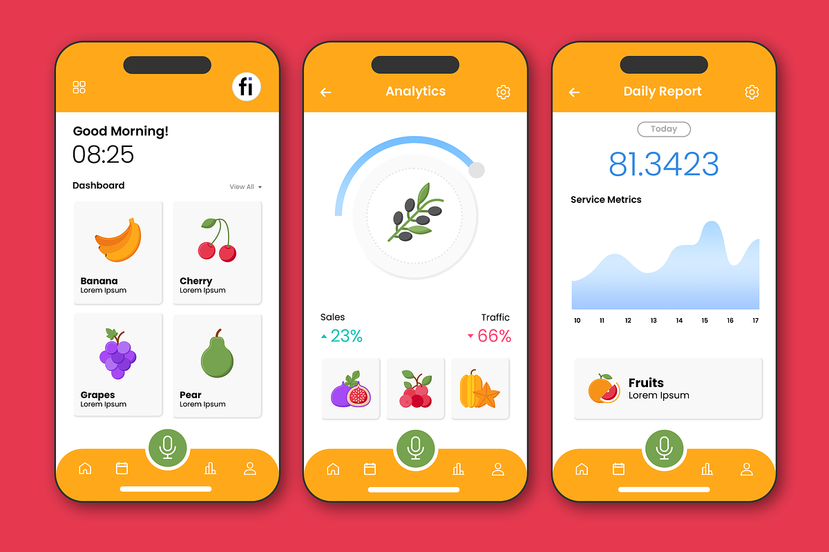 55 Fruits Produce Icons, a Solid Icon by Flat Icons
