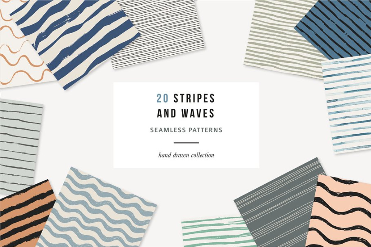 Bundle hand drawn patterns, a Pattern Graphic by Magnia