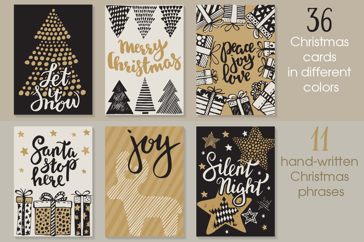 Vector Christmas cards set, a Background Graphic by Molly art