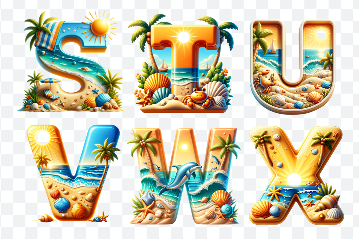 Summer Font Beach Alphabet Bundle | Creative Market