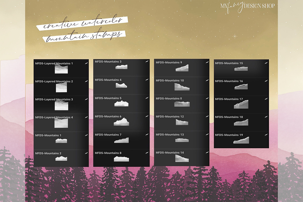 Procreate Landscape Watercolor Set