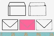 Envelope svg set vector png eps, an Icon by FileVectorSVG