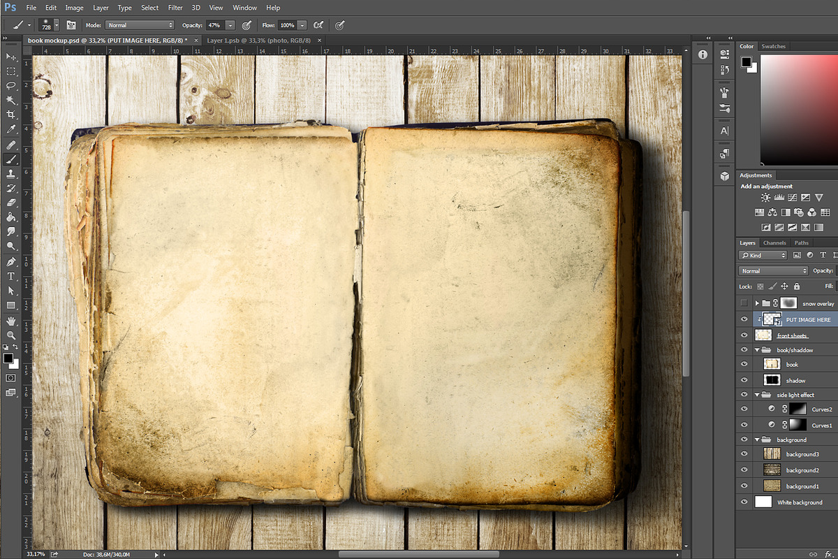 Old book mockup, a Print Template by RM_design
