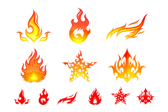 Fire Element Symbols, an Object Graphic by mikailain