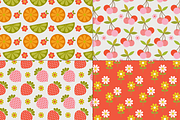 Retro Fruit Flower Patterns, a Pattern Graphic by Melissa Held Designs