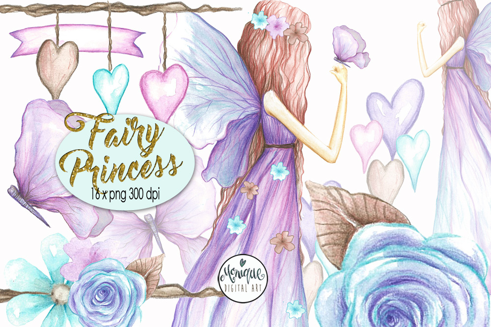 Fairy clipart Watercolor, an Illustration by Monique Digital Art