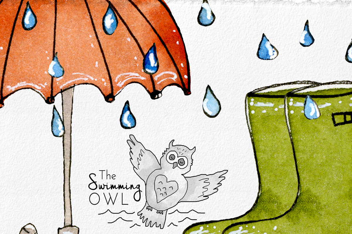 Rainy Day Spring Watercolor Clipart, an Illustration by The Swimming ...