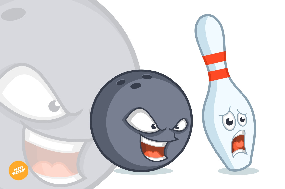 Scared Bowling Pin Cartoon, a Sport Illustration by Heriyusuf
