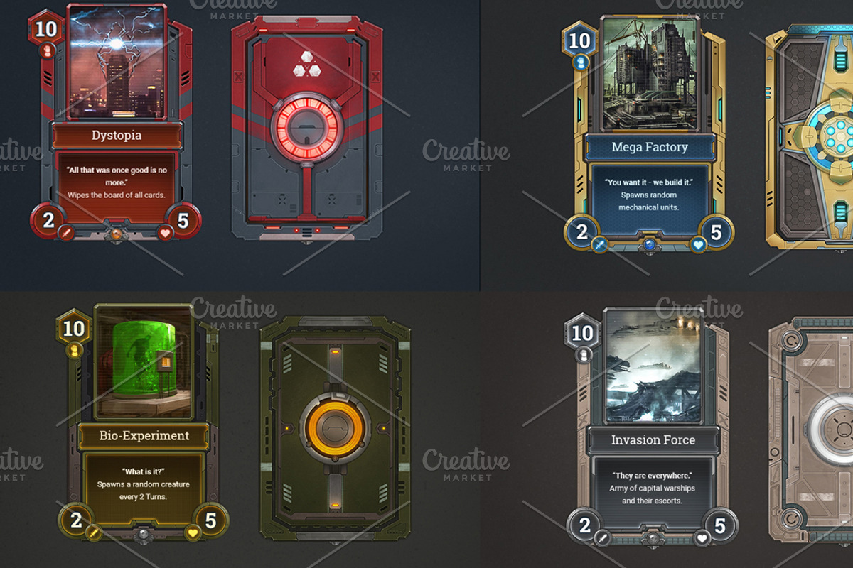 Five Sci-Fi Card Templates, a Graphic by Kodiak Graphics