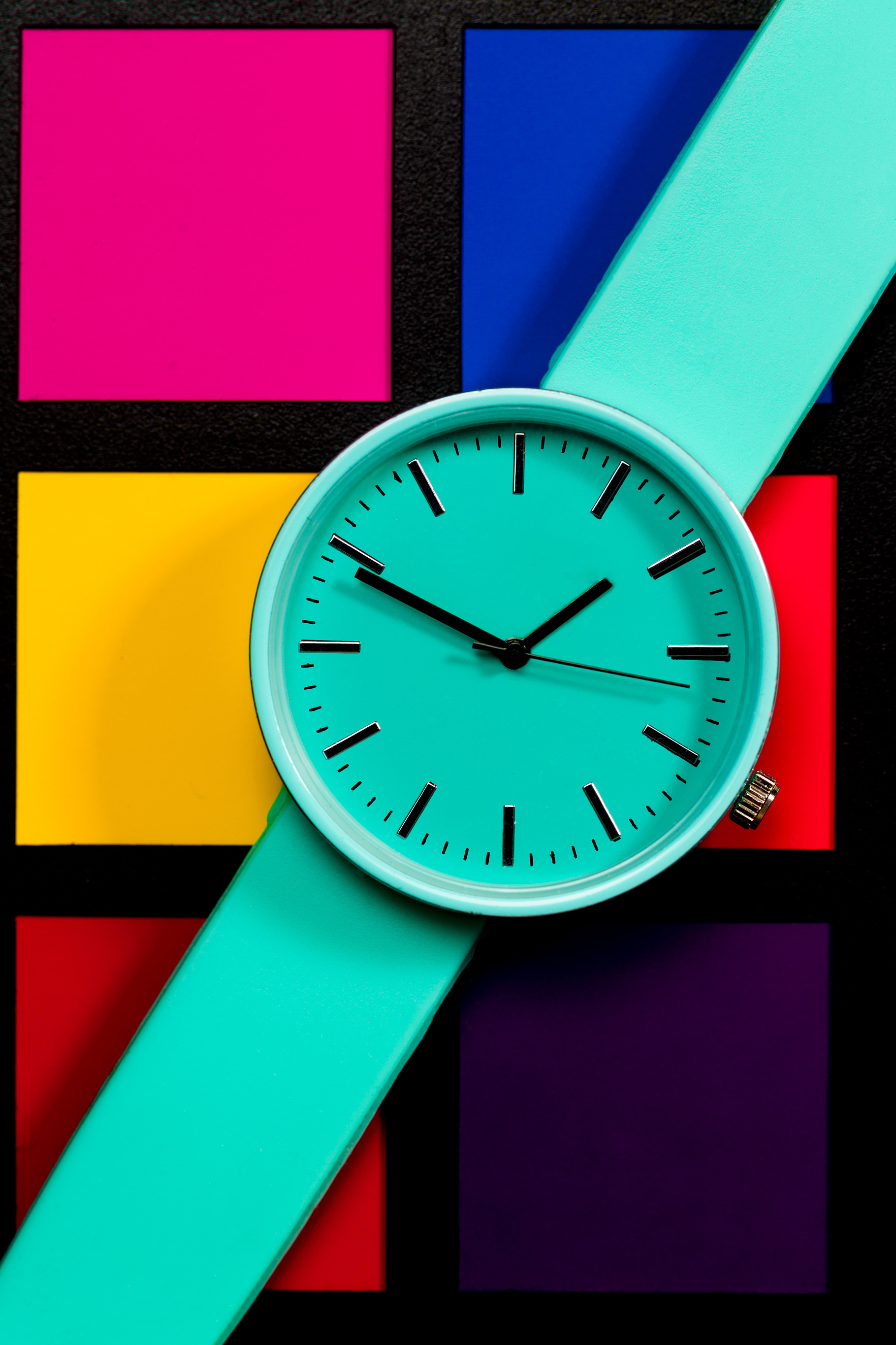 Clock on a colored background abst containing background, clock, and ...