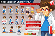 Cool Scientist Character Kit, an Illustration by mikailain