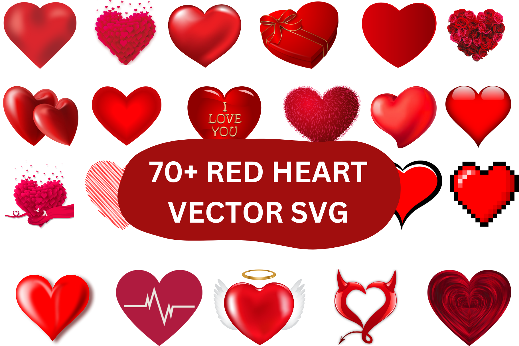 70+ Red Heart Valentines Day SVG, an Illustration by Leno Design