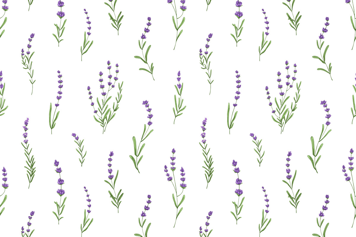 Lavender flowers seamless patterns, a Pattern Graphic by Good Studio