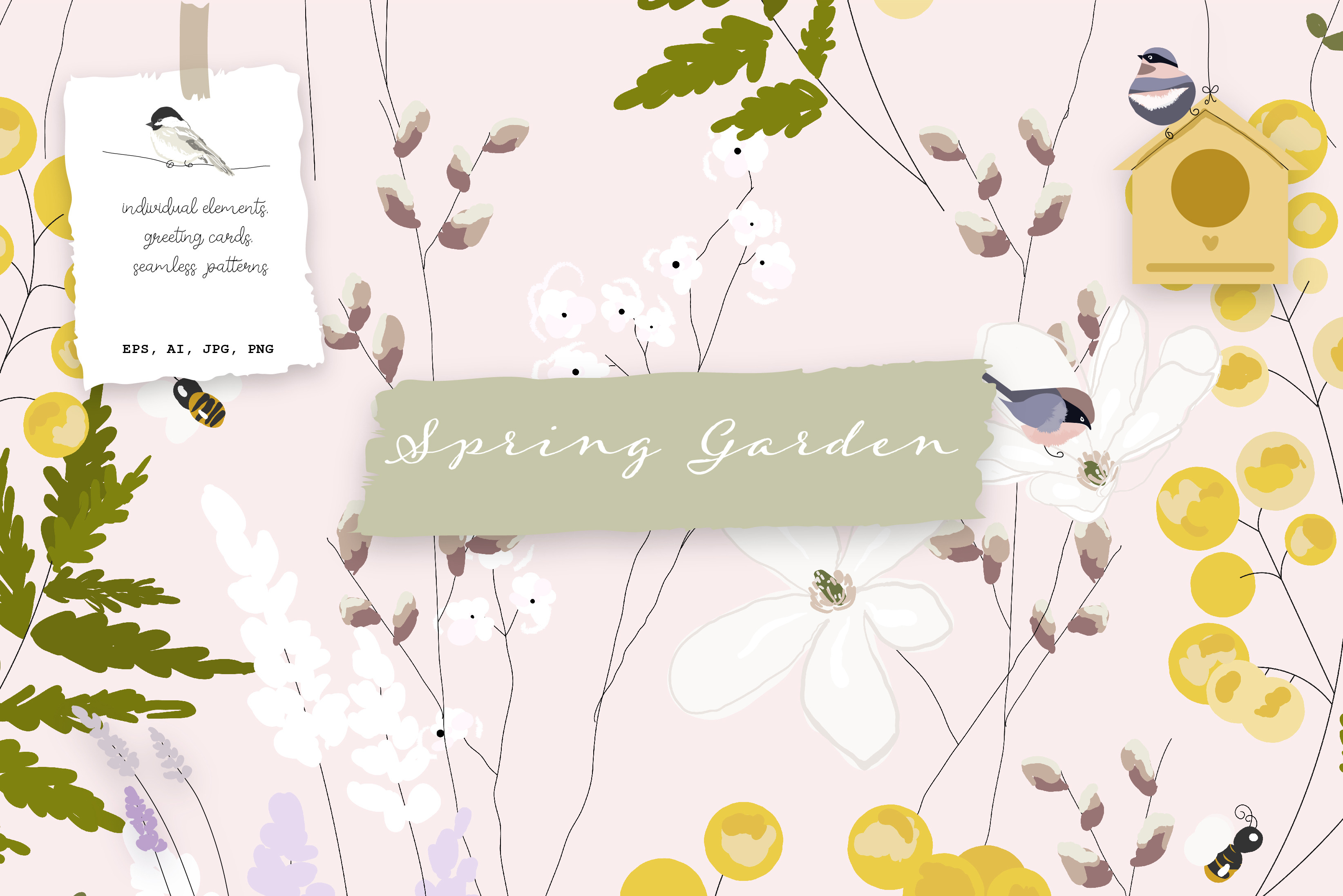 Spring garden cute graphic set, an Animal Illustration by Anna Sokol ...