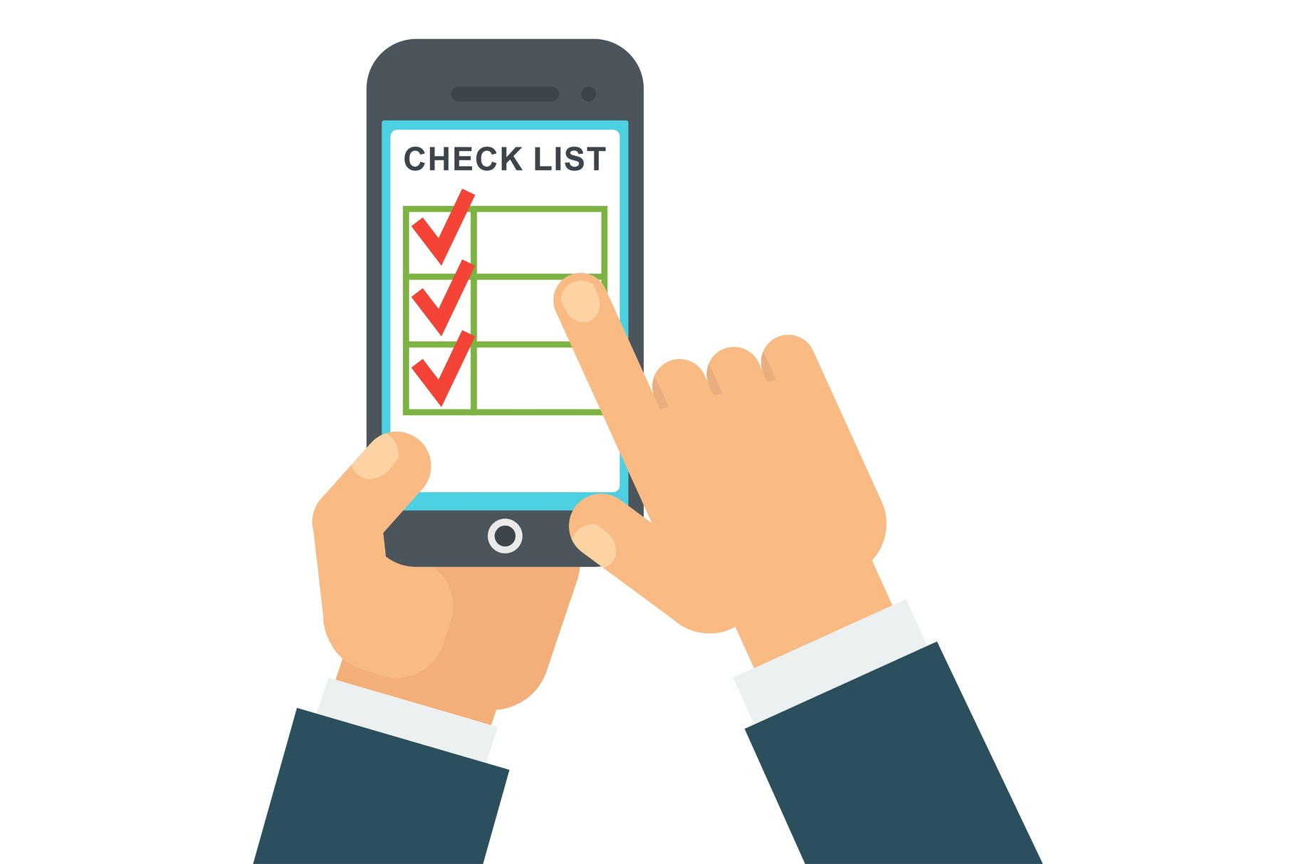 Checklist in smartphone, an Object Graphic by Quarta