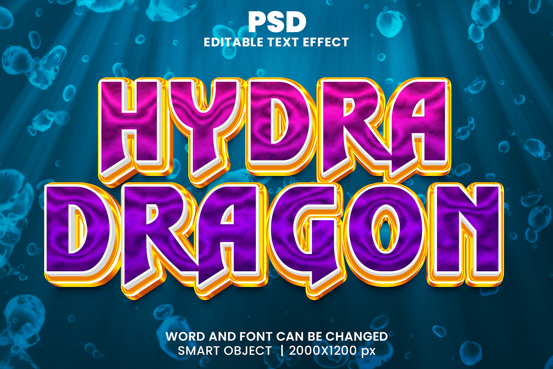 Hydra dragon 3D Text Effect Style, a Layer Style Add-On by bdrobin ...