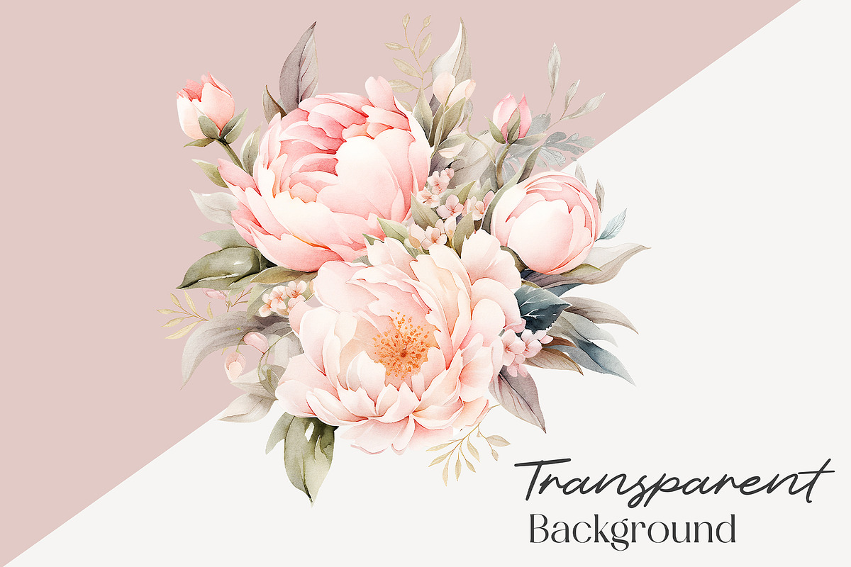 Dusty Rose Floral Clipart