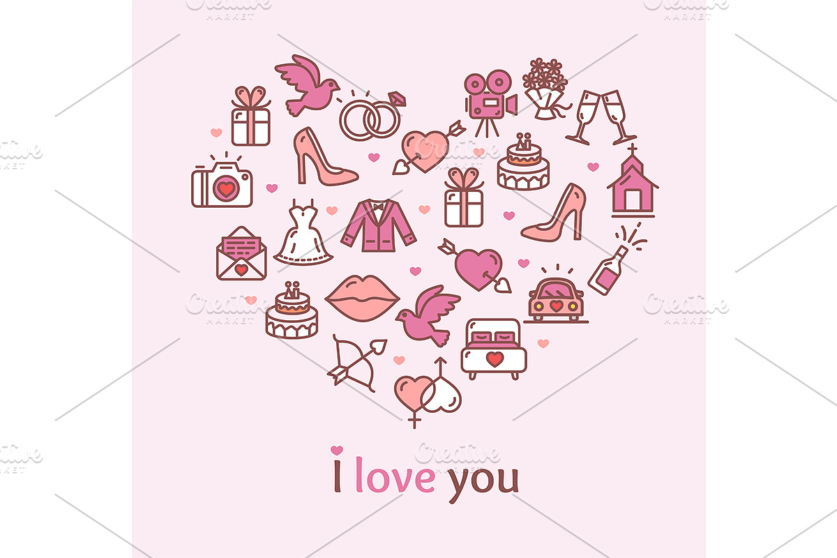 Love Concept Heart Shape Design, a Work Illustration by More Shop ...