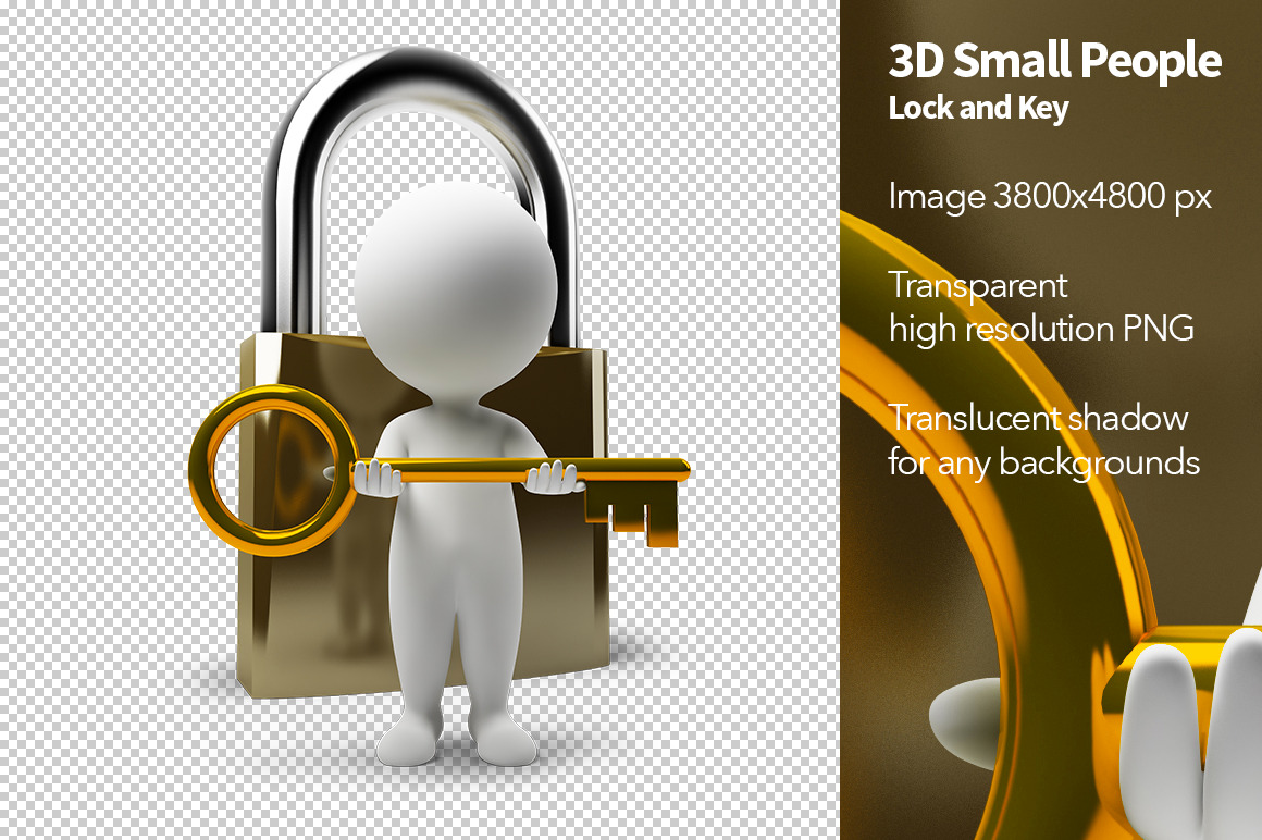 3D Small People - Lock and Key, a Person Illustration by Anatoly ...