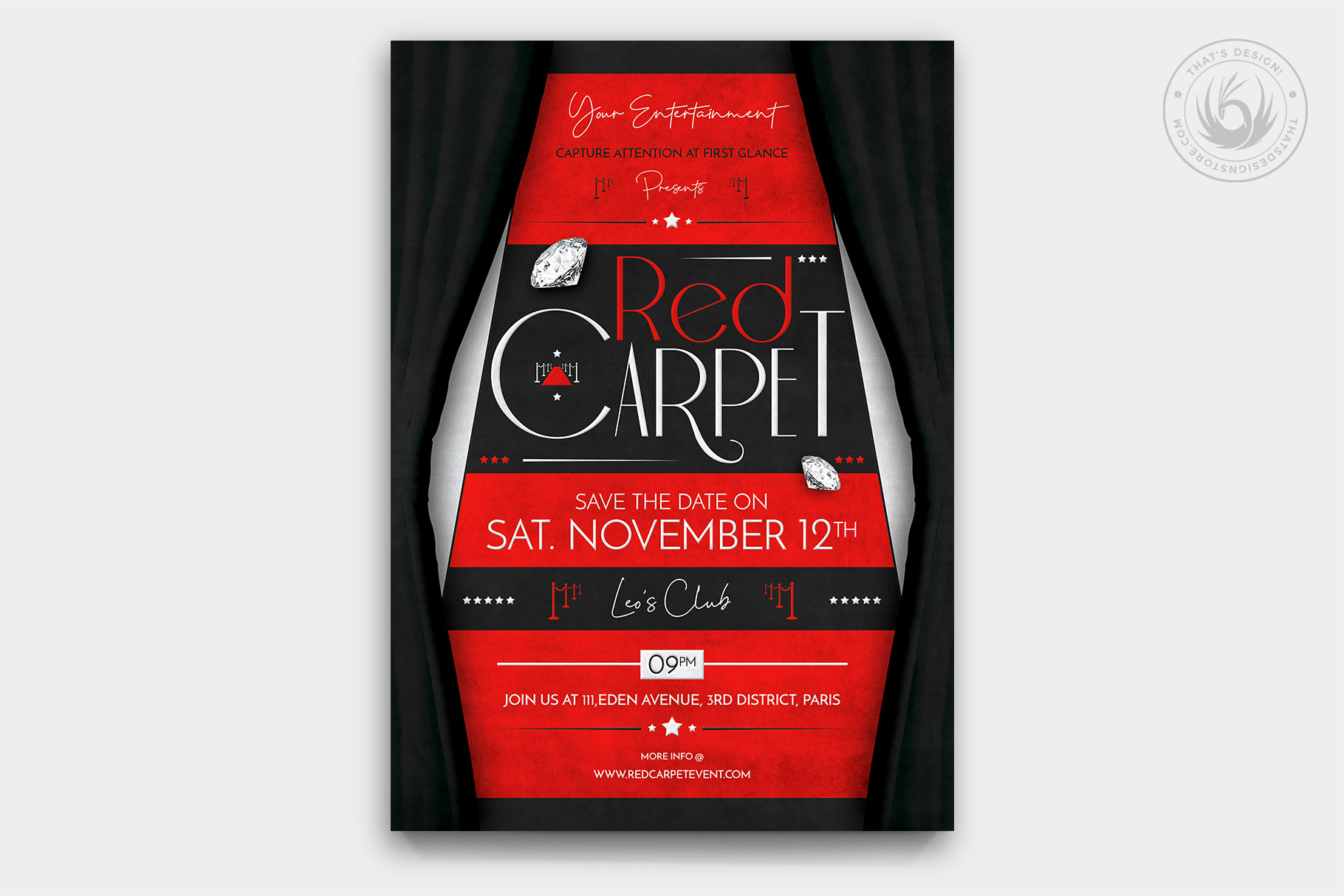 Red Carpet Flyer PSD Design Template