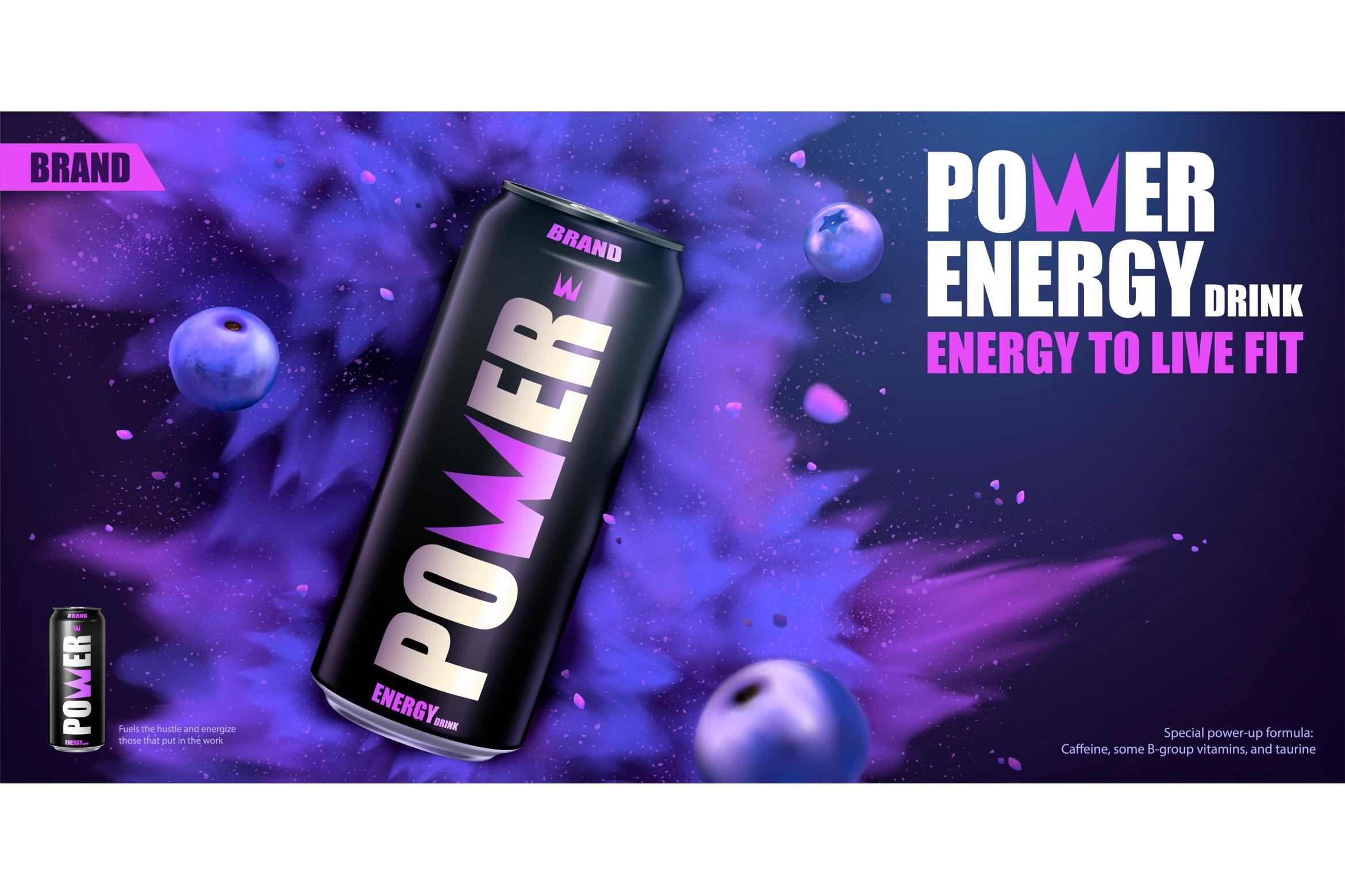 Power energy drink banner ad, a Flyer Template by TotallypicRF