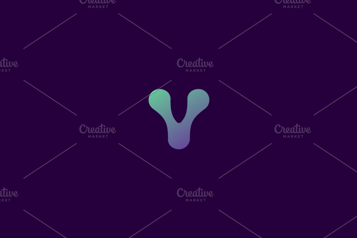 Letter V logo. App, tech, drop sign., a Branding & Logo Template by Bureau