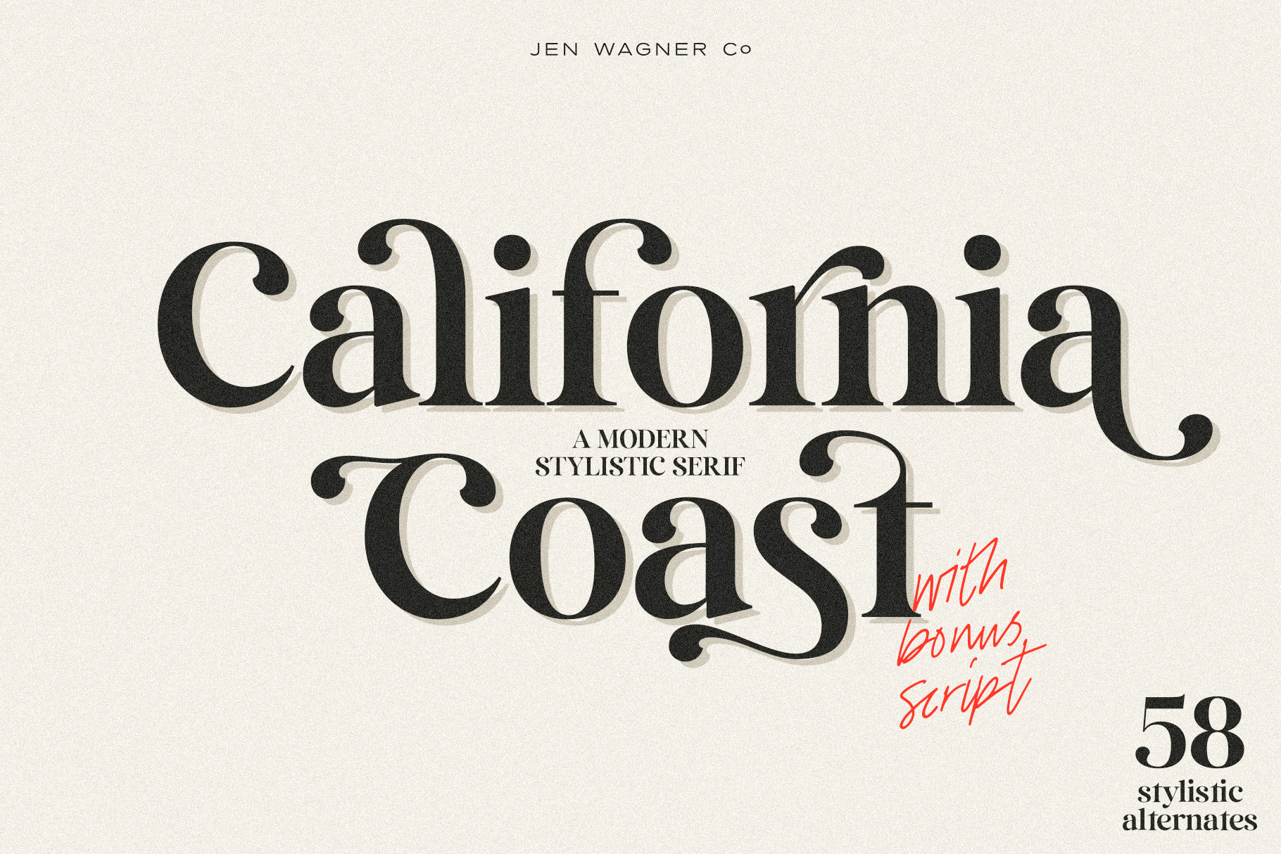 California Coast | Modern Serif, a Serif Font by Jen Wagner Co