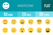 50 Emoticons Flat Multicolor Icons, an Icon by IconBunny