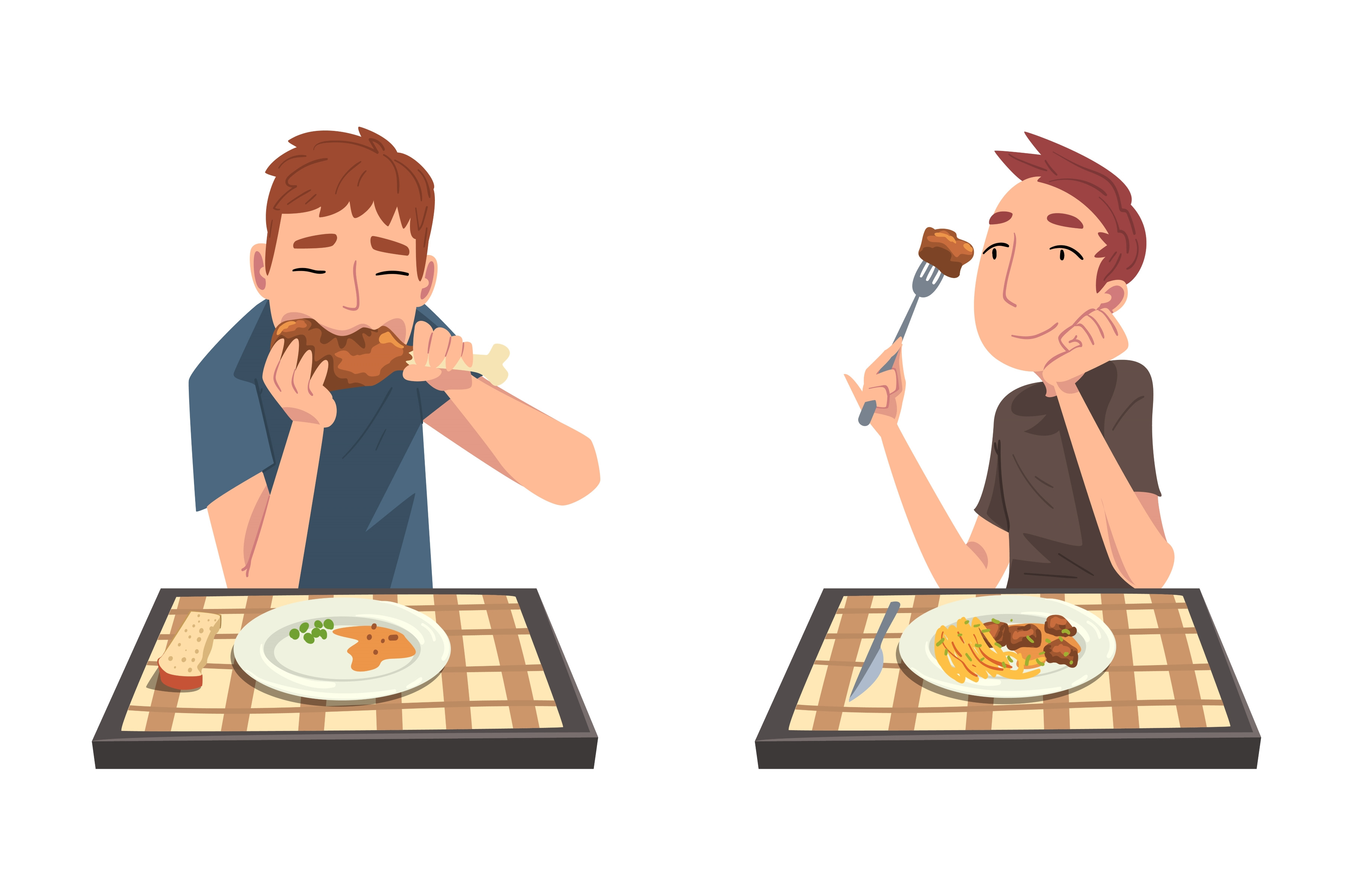Man Eating Delicious Meal from, a Food Illustration by TopVectors ...